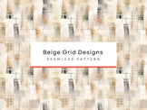 Beige Grid Seamless Pattern, Architectural, Modern Design – Clipartset