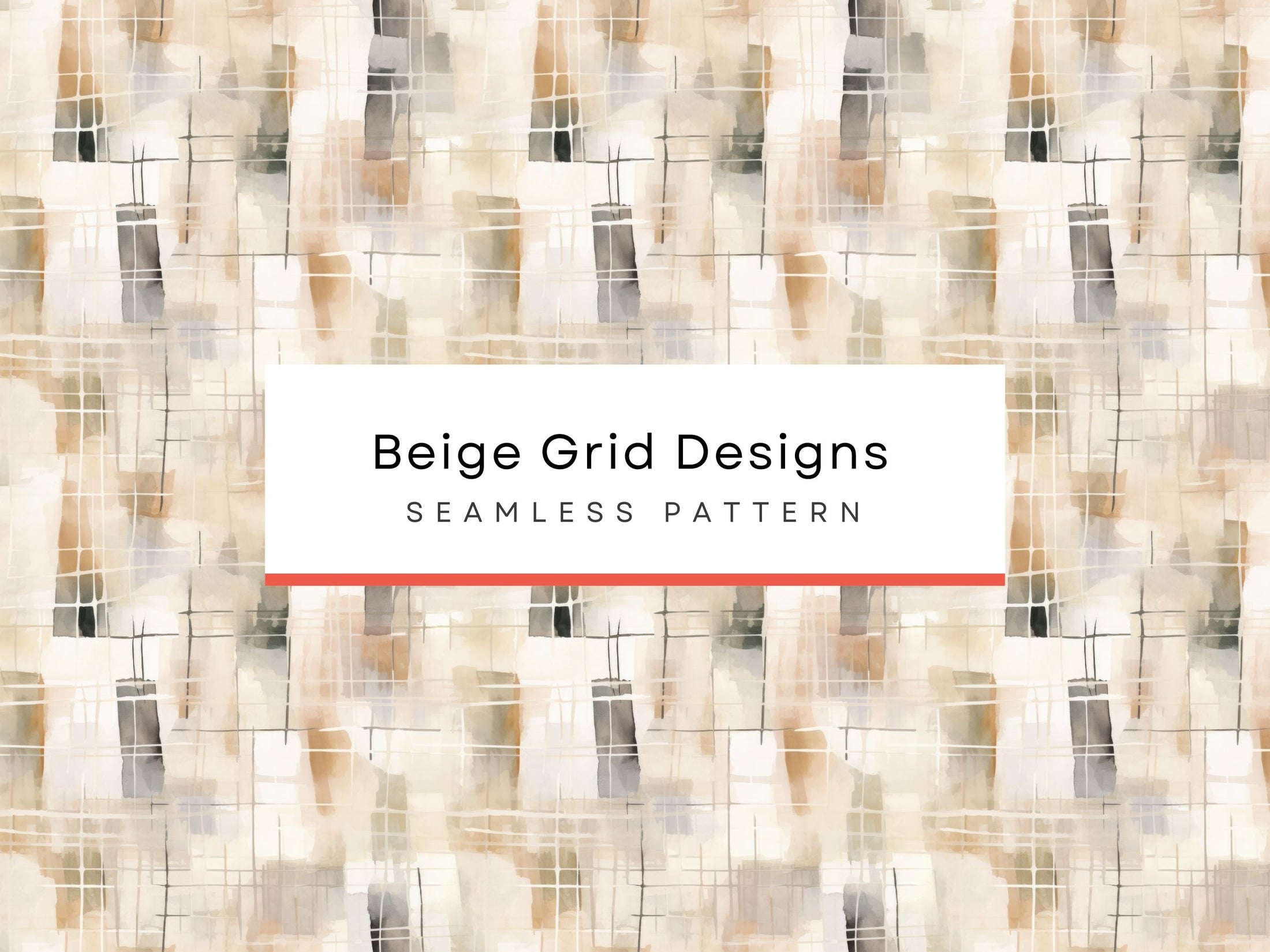 Beige Grid Seamless Pattern, Architectural, Modern Design – Clipartset