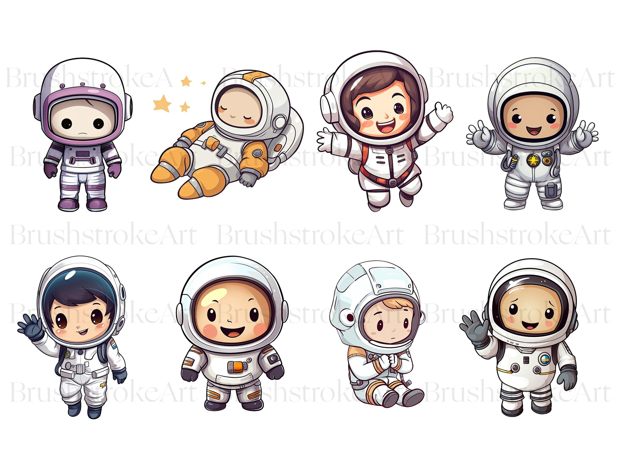 28 Cute Astronauts Clipart, Boy Astronaut, Outer Space Watercolor ...
