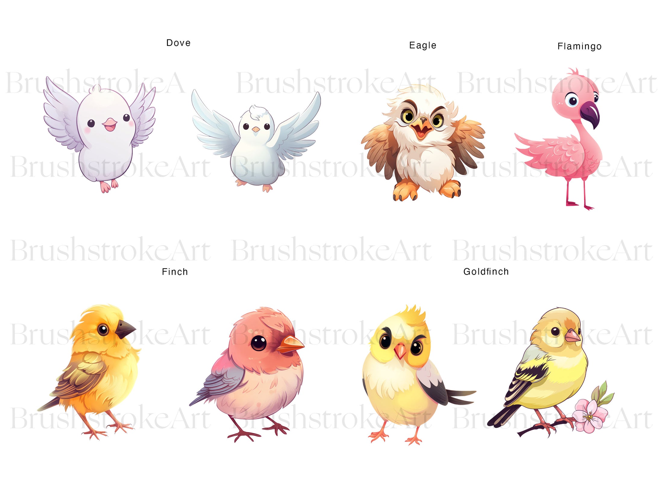 Cute Bird Clipart, Baby Bird, Cute Chicken, Kawaii Bird PNG – Clipartset