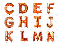 Foil Balloon Clipart, Gold Balloon Alphabet, Foil Numbers, Birthday Pa ...