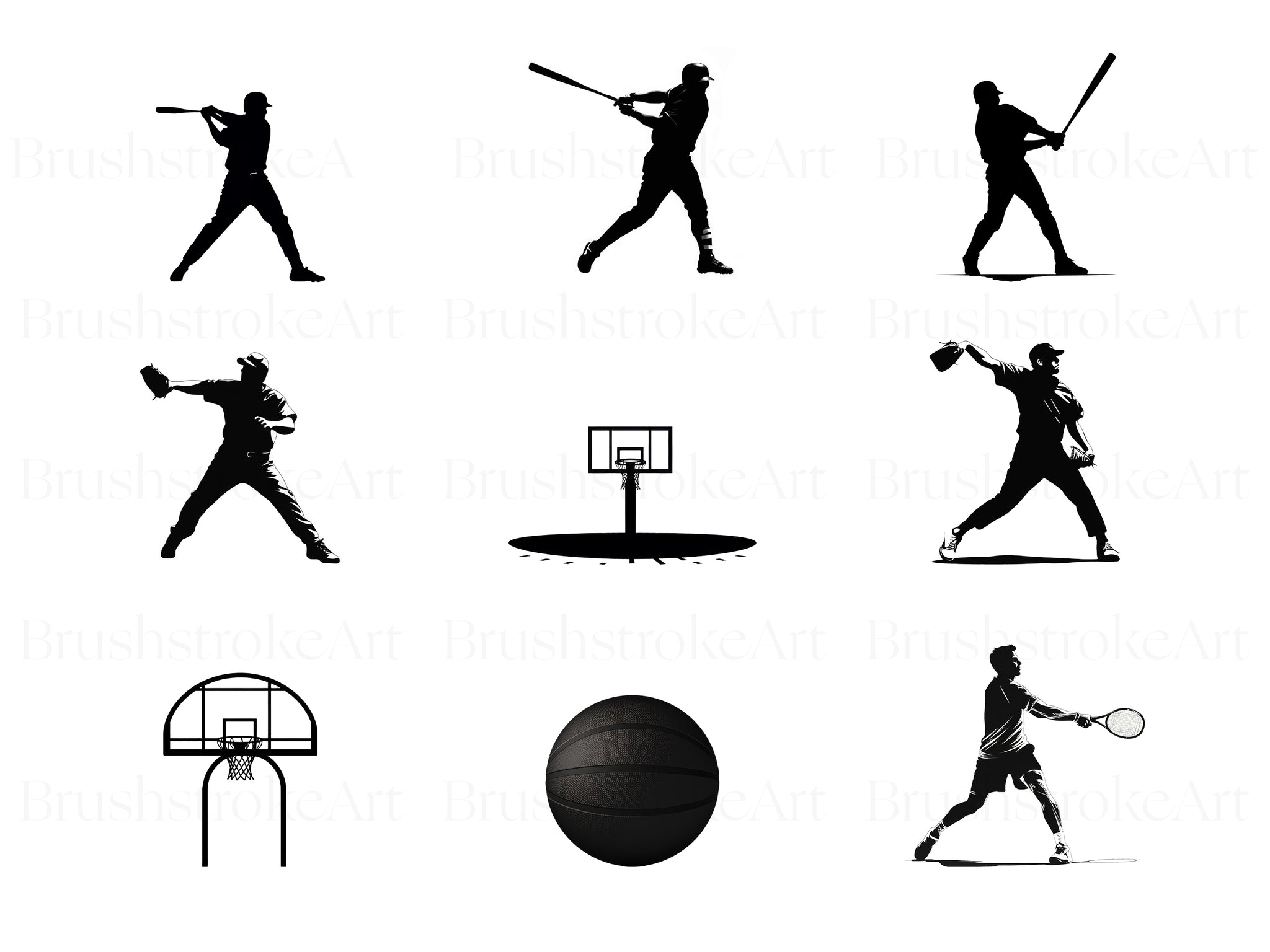 Sports Silhouette Clipart, Football, Sports PNG, Basketball – Clipartset