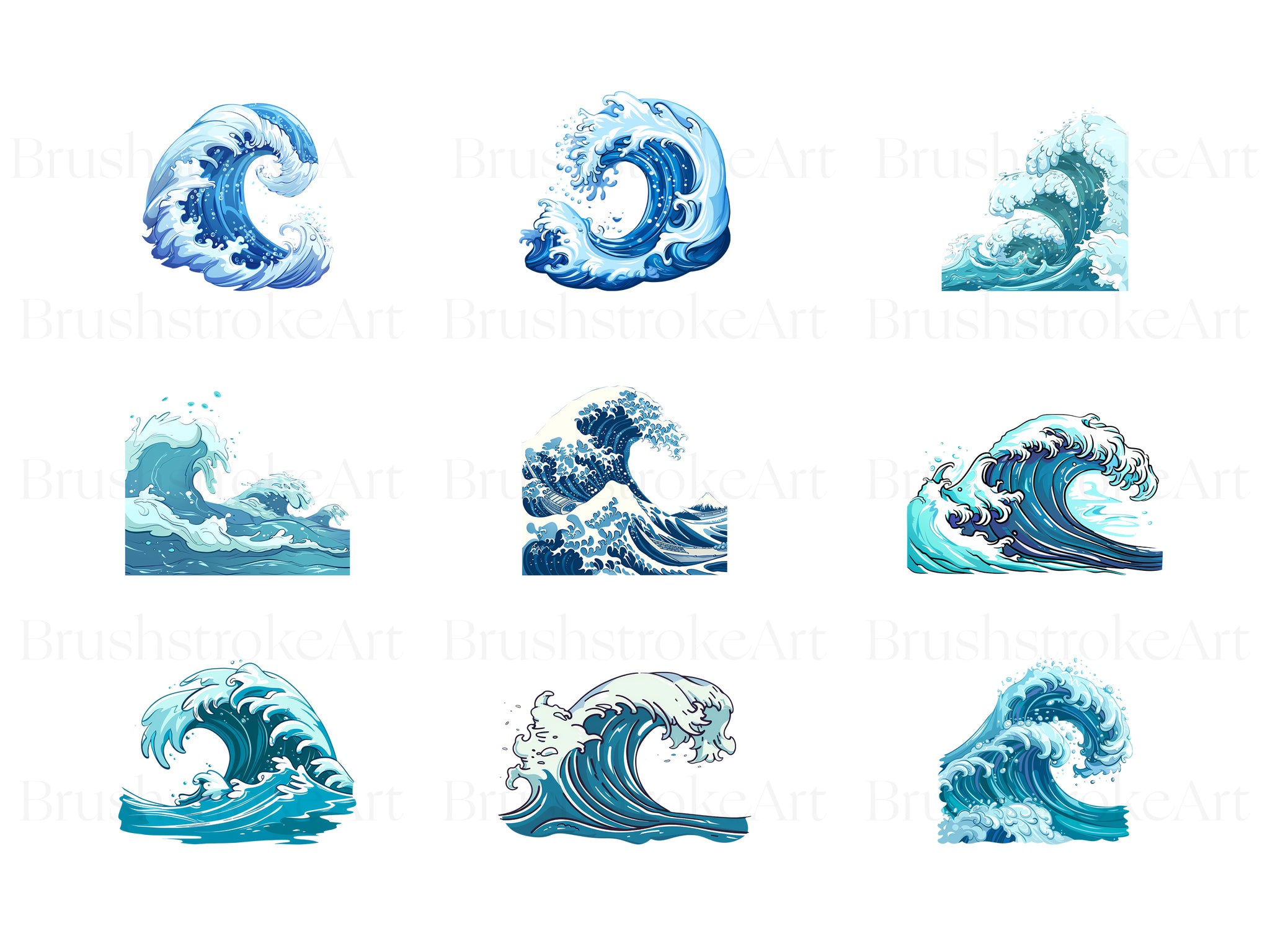 Ocean Waves Clipart, Sea Waves, Ocean Printable, Beach Clipart – Clipartset