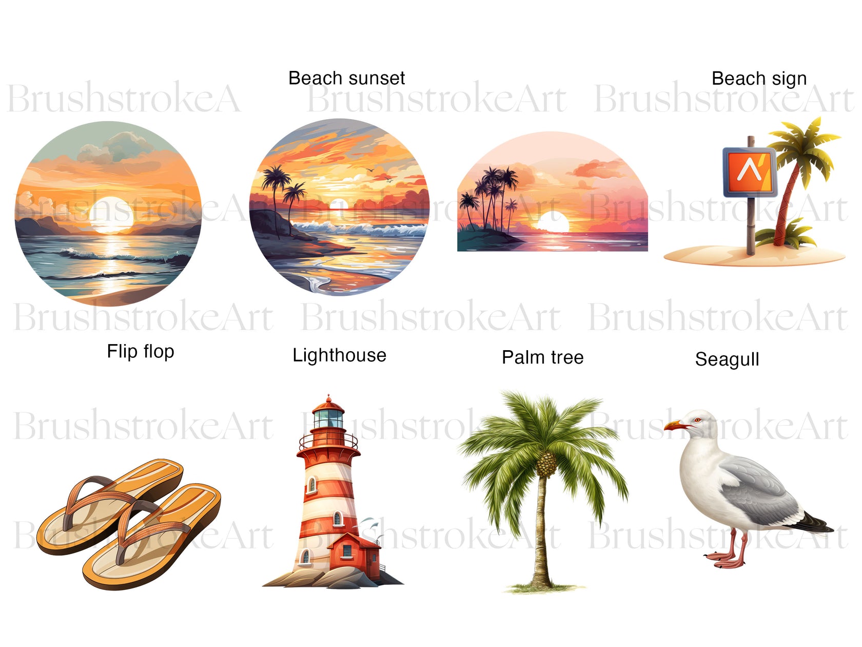 Beach Clipart, Vacation PNG, Sand Castle Clipart, Beach Day – Clipartset