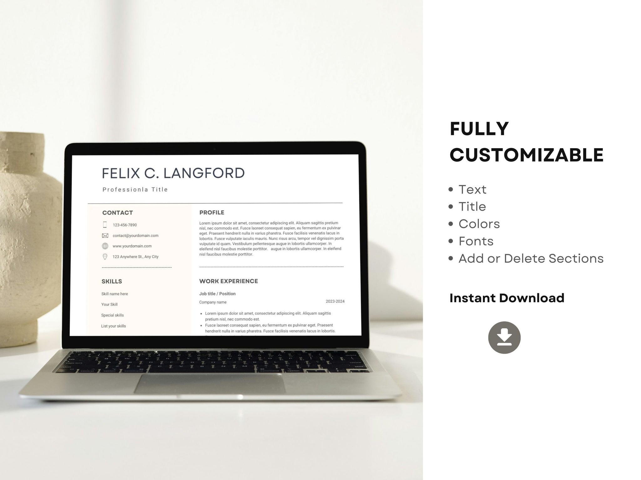Canva Resume Template, CV Format, Student Resume, Biodata – Clipartset