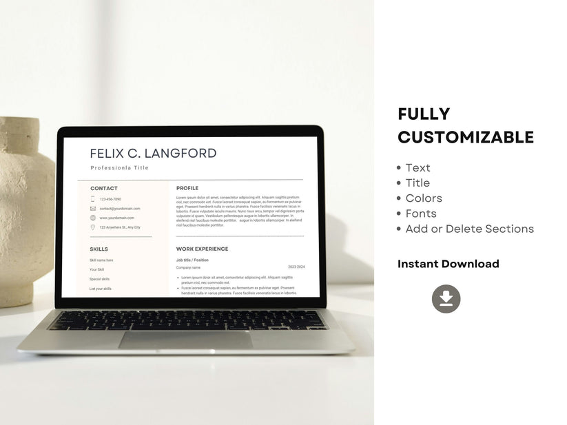 Canva Resume Template, CV Format, Student Resume, Biodata – Clipartset