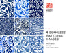 Blue Matisse Seamless Pattern, Blue and White Decor Patterns – Clipartset