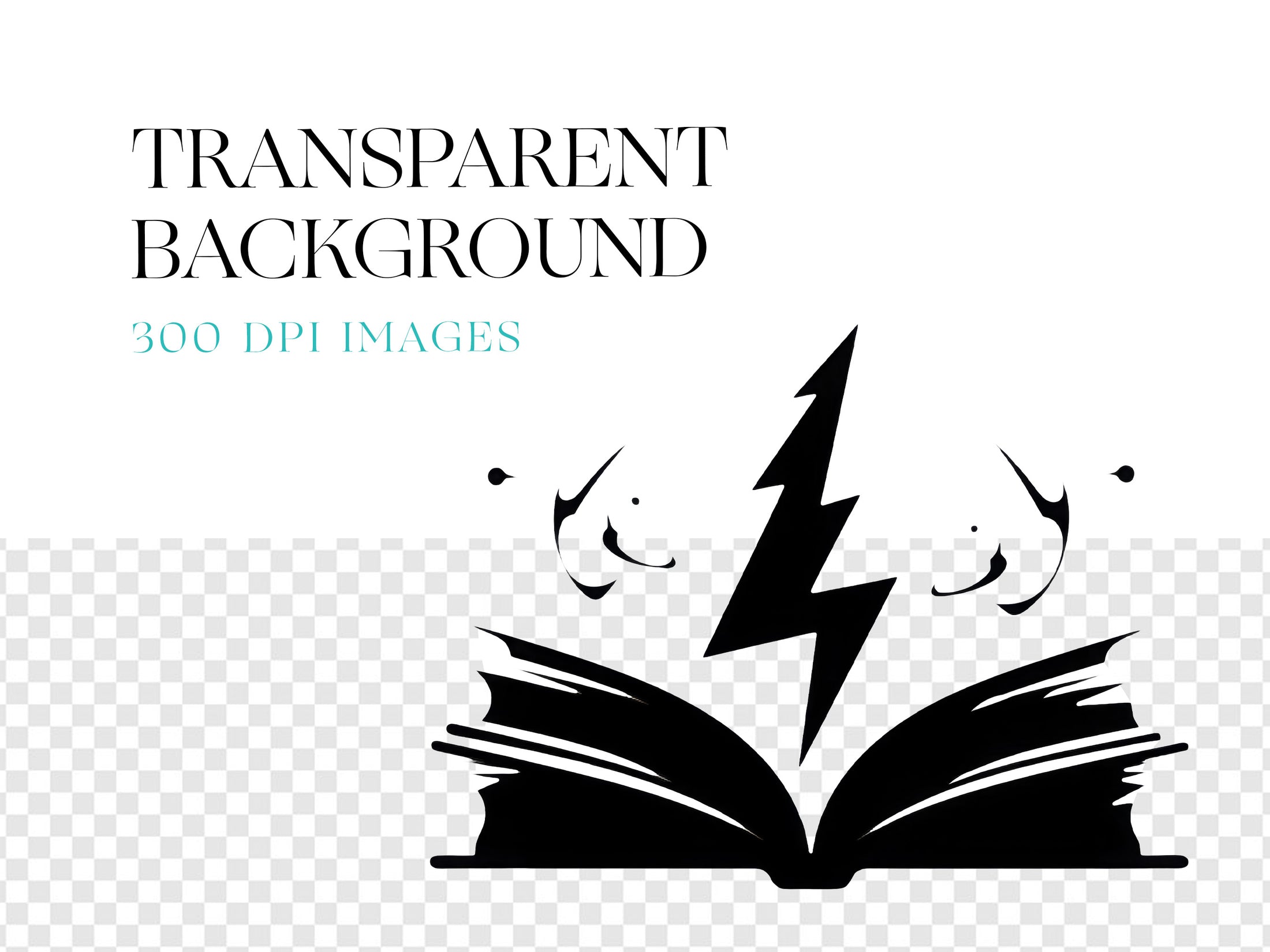 Magic Book Silhouette Clipart, Book of Magic, Open Book PNG – Clipartset