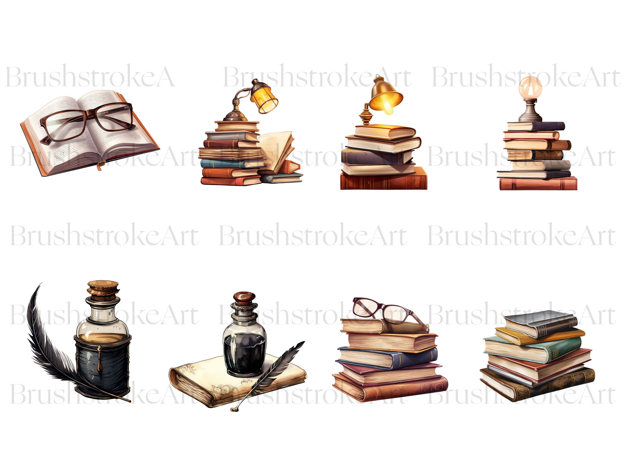 Bookworm Clipart, Book Lover Girl, Reading Clipart, Books – Clipartset
