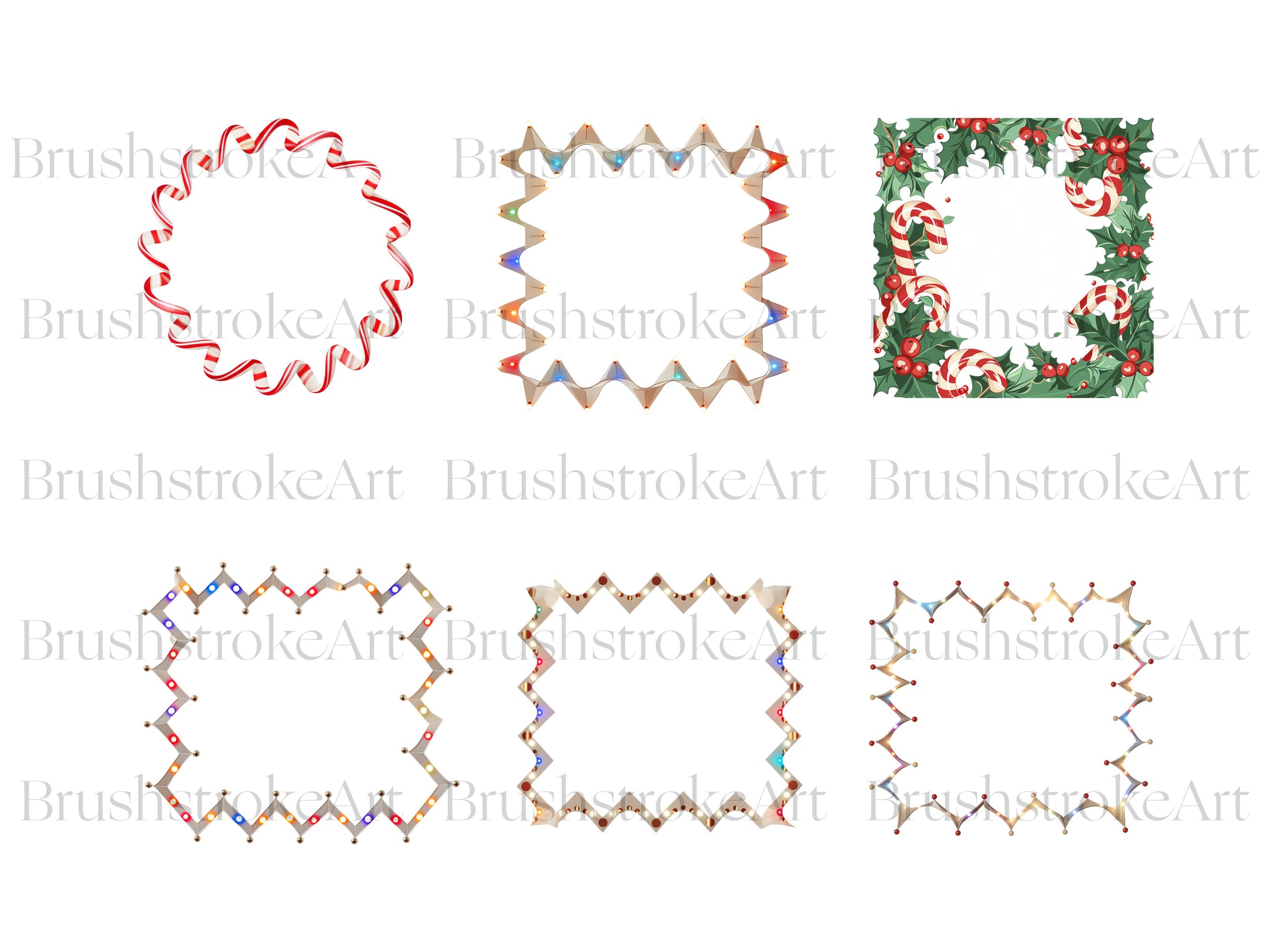 Christmas Border Clipart, Christmas Frame, Digital Border – Clipartset