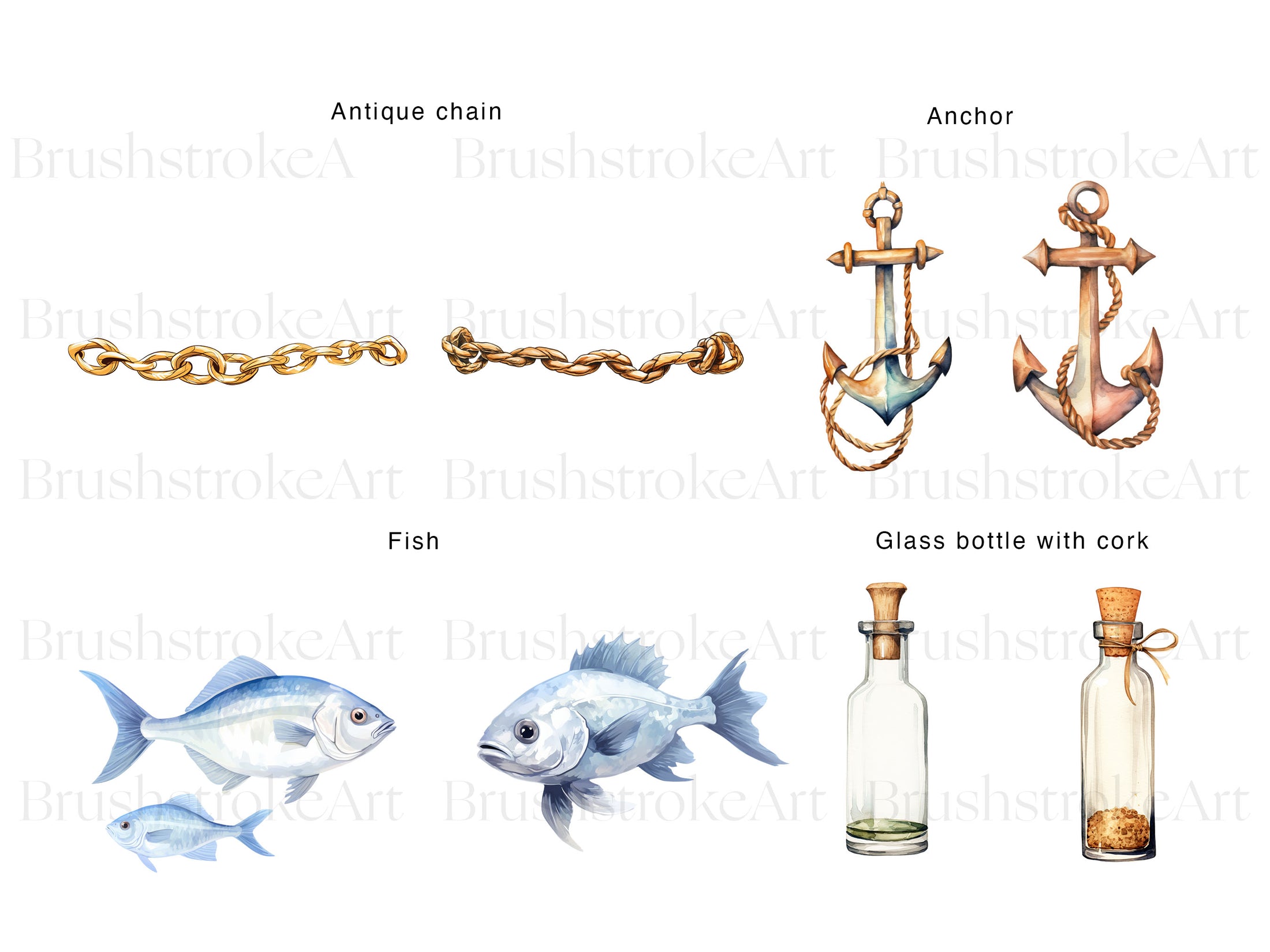 Watercolor Nautical Clipart, Coastal Beach, Sailing Clipart – Clipartset