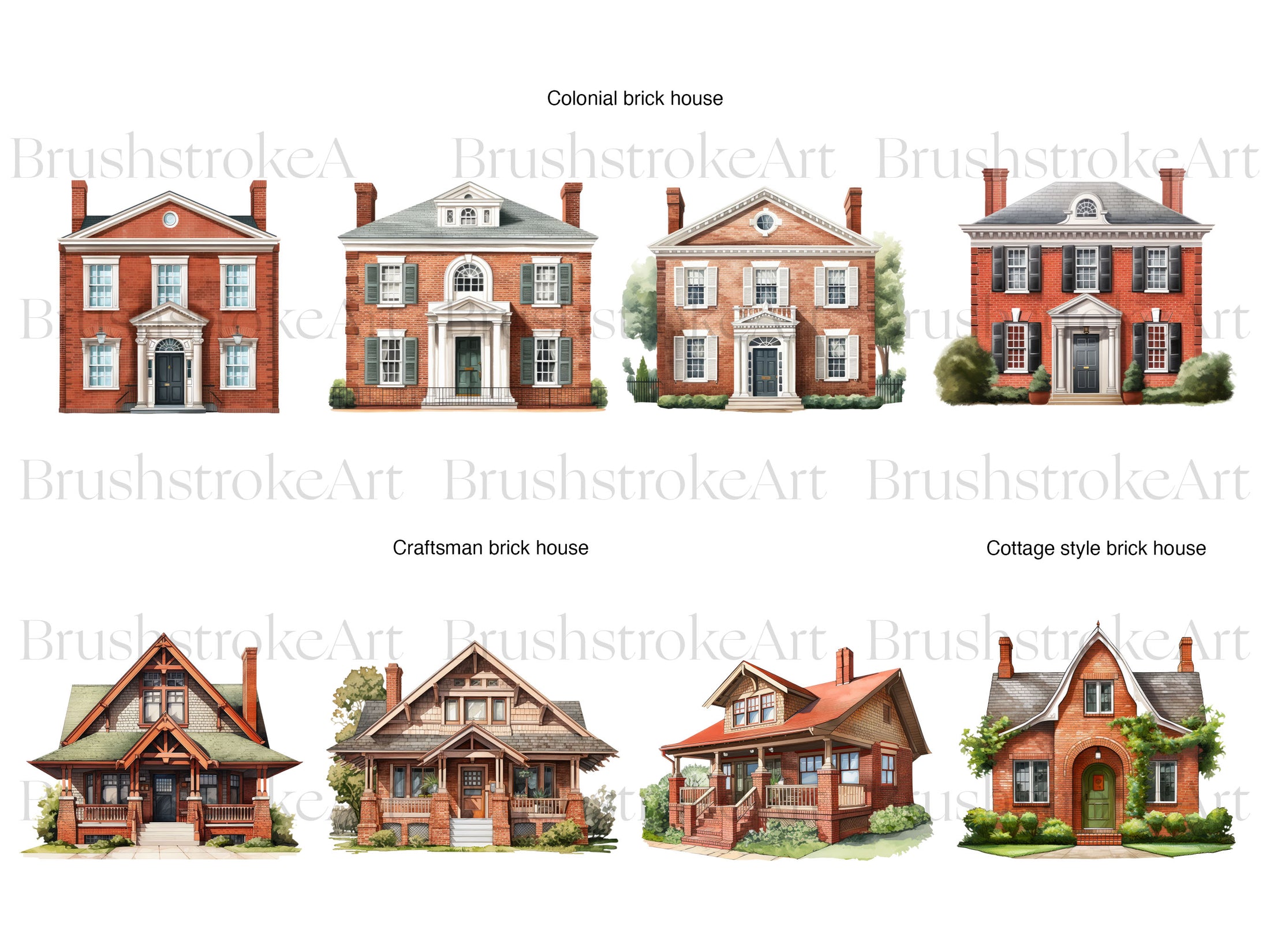 Brick House Clipart, Brick Cottage, Houses, Cute House PNG – Clipartset