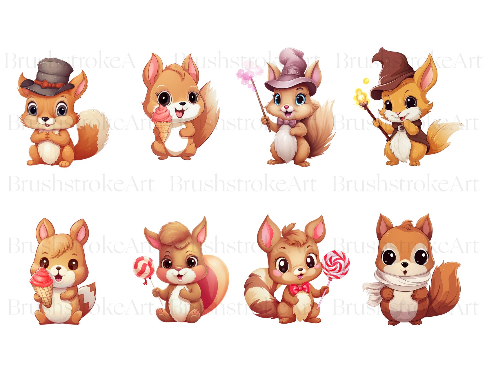Cartoon Squirrel Clipart, Cute Squirrel PNG, Baby Squirrel – Clipartset