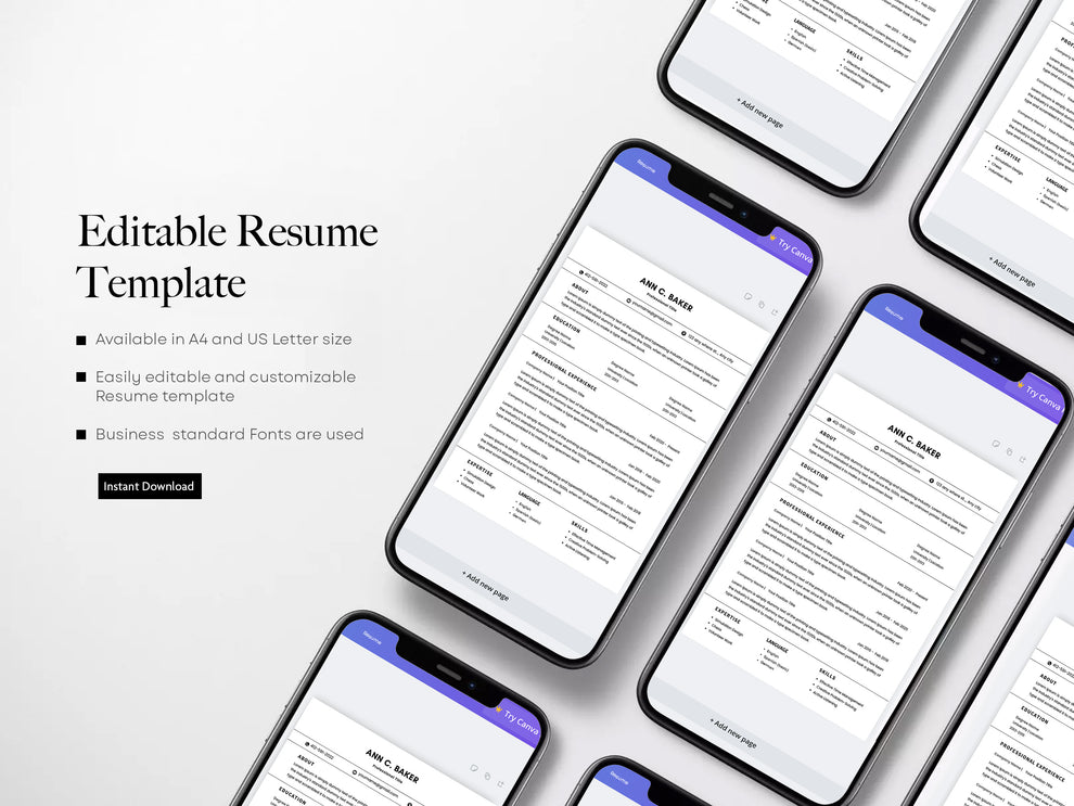 Minimalist Resume Template, Biodata Format, Canva Resume Templates, Pr ...