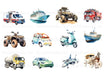 Watercolor Vehicle Clipart, Transportation A-Z, Truck, Car – Clipartset