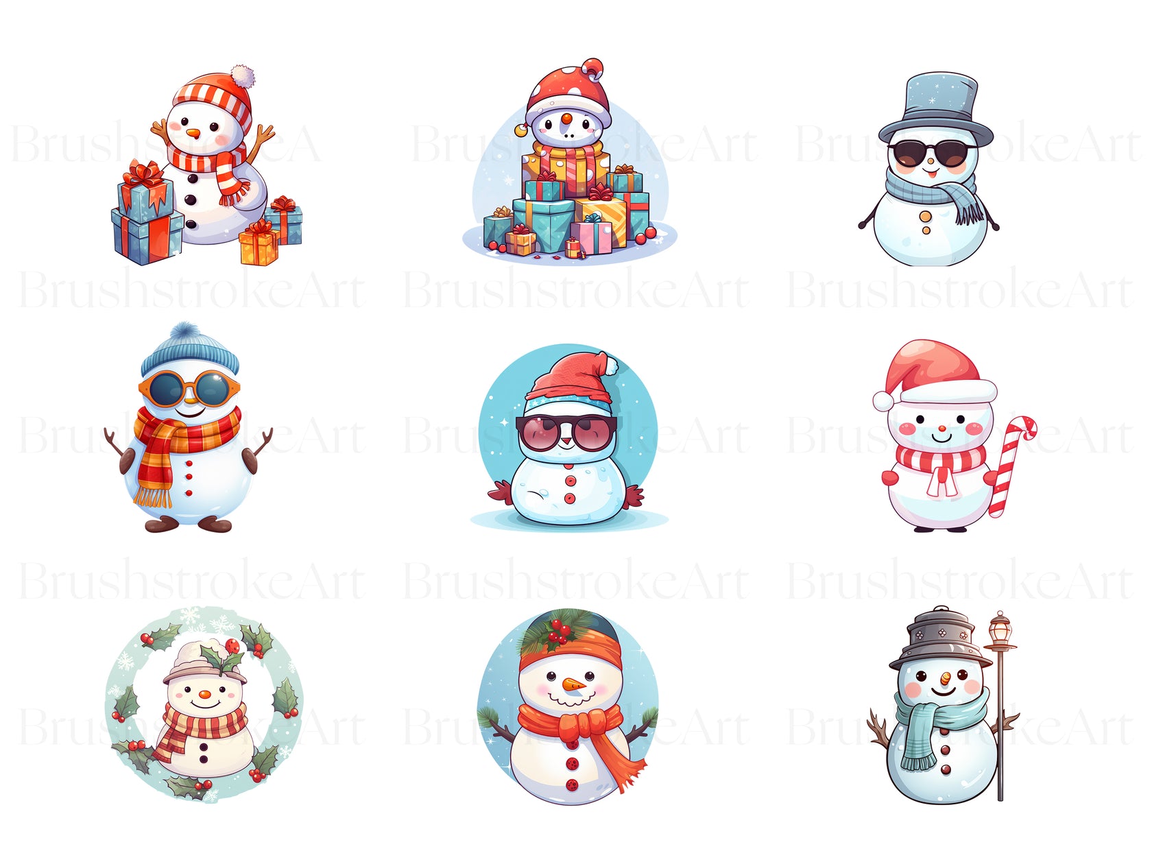 Kawaii Snowman Clipart, Christmas Snowman PNG, Cute Snowman – Clipartset