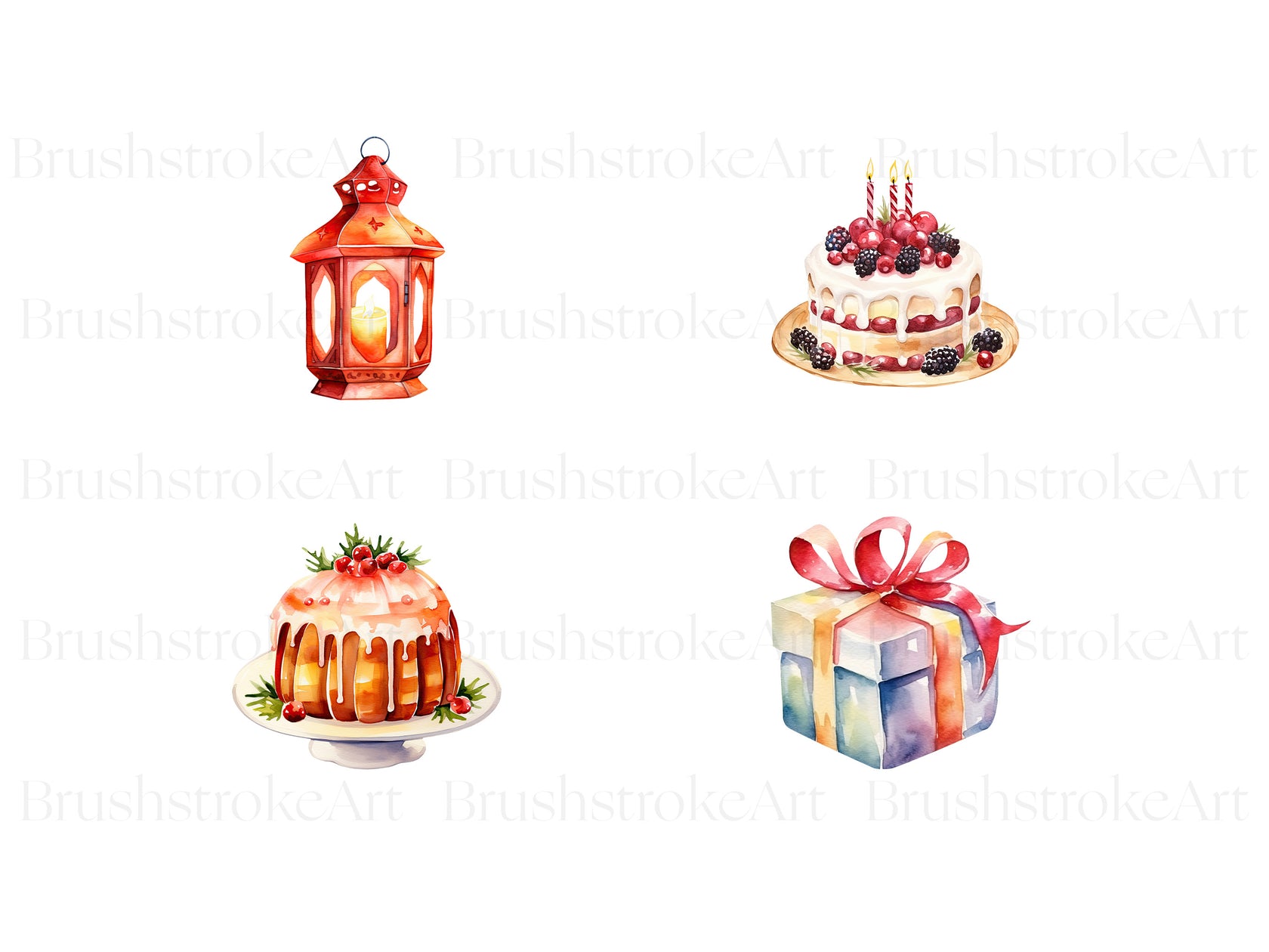 Watercolor New Year Clipart, Champagne, Celebration Clipart – Clipartset