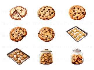 Watercolor Cookie Clipart, Choco Chip Cookie, Yummy Cookies – Clipartset