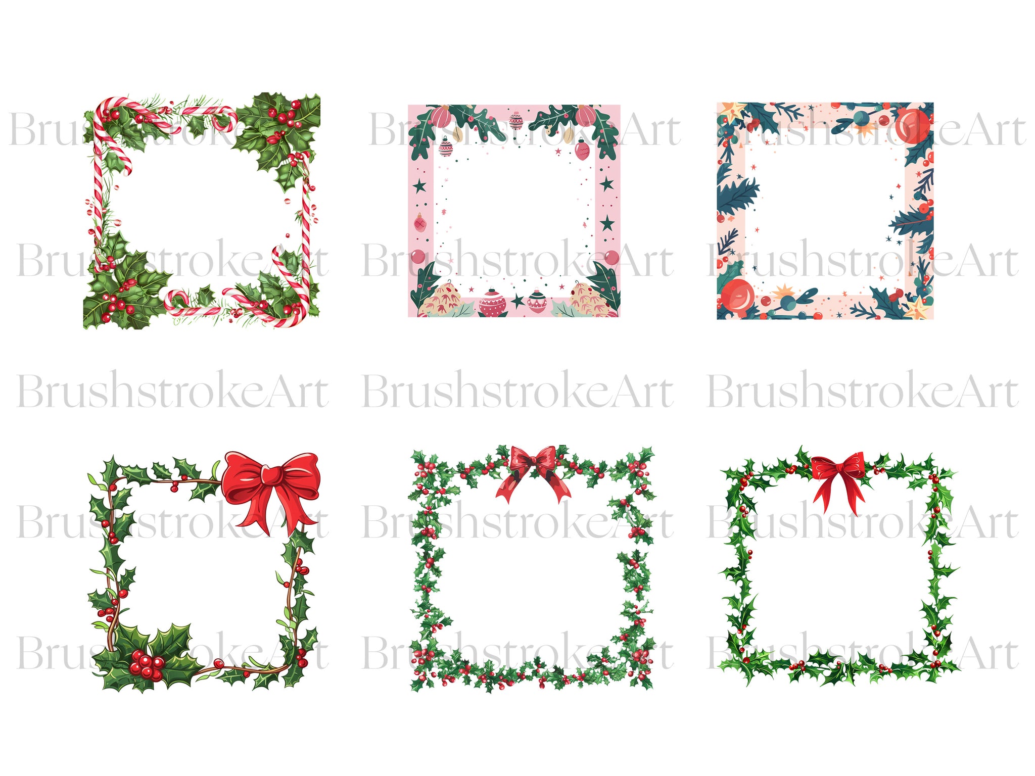 Christmas Border Clipart, Christmas Frame, Digital Border – Clipartset