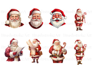 Watercolor Santa Clipart, Santa Claus PNG, Christmas Santa – Clipartset