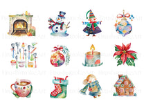 Watercolor Christmas Clipart, Christmas Tree, Snowman PNG – Clipartset