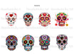 Sugar Skull Clipart, Day of the Dead, Mexican Sugar Skull – Clipartset