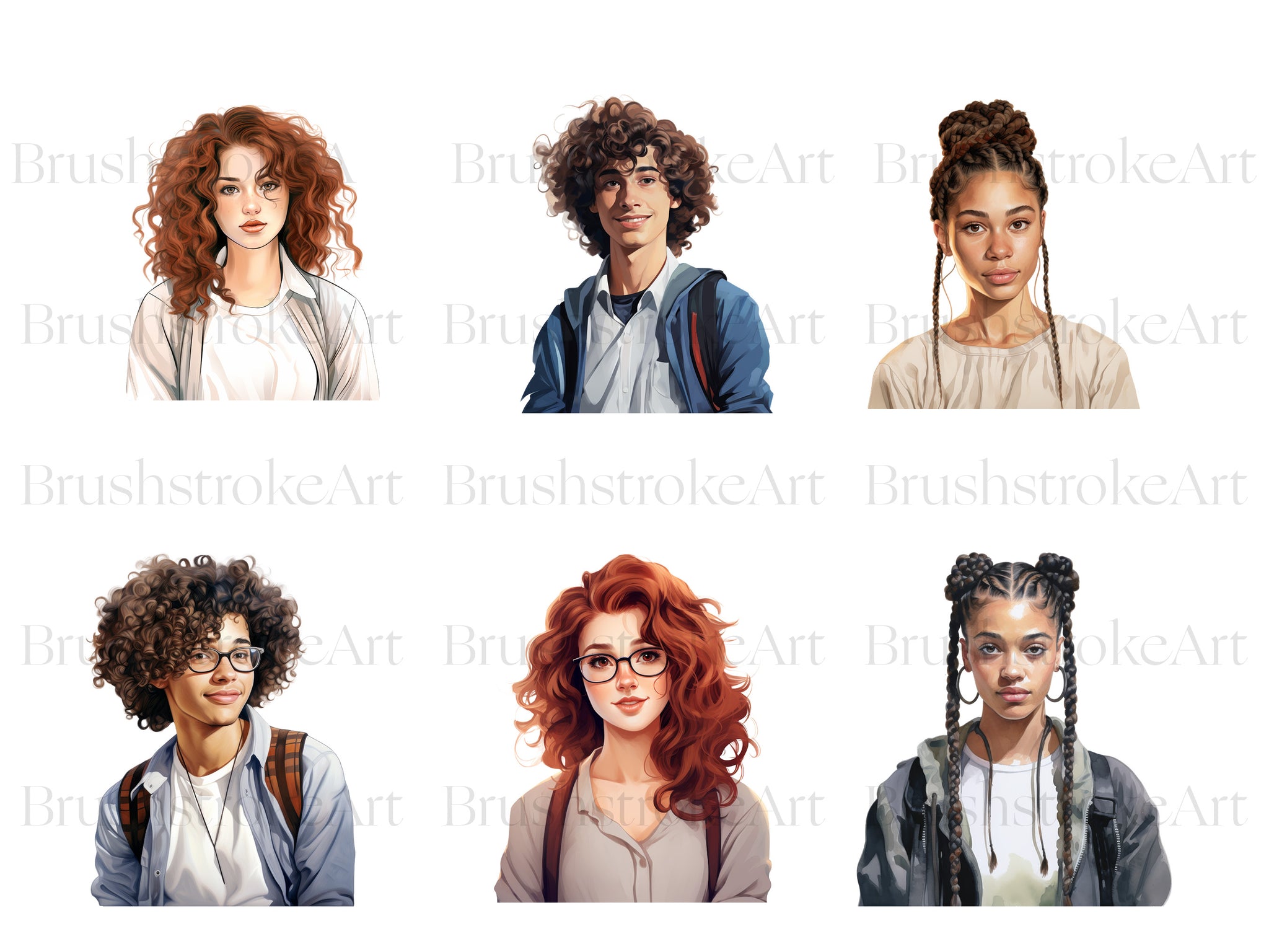 Students Clipart, College Girl, Teen Clipart, School Kids – Clipartset