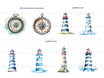 Watercolor Nautical Clipart, Coastal Beach, Sailing Clipart – Clipartset