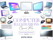 Computer Clipart, Keyboard PNG, Laptop Clipart, Mouse PNG – Clipartset
