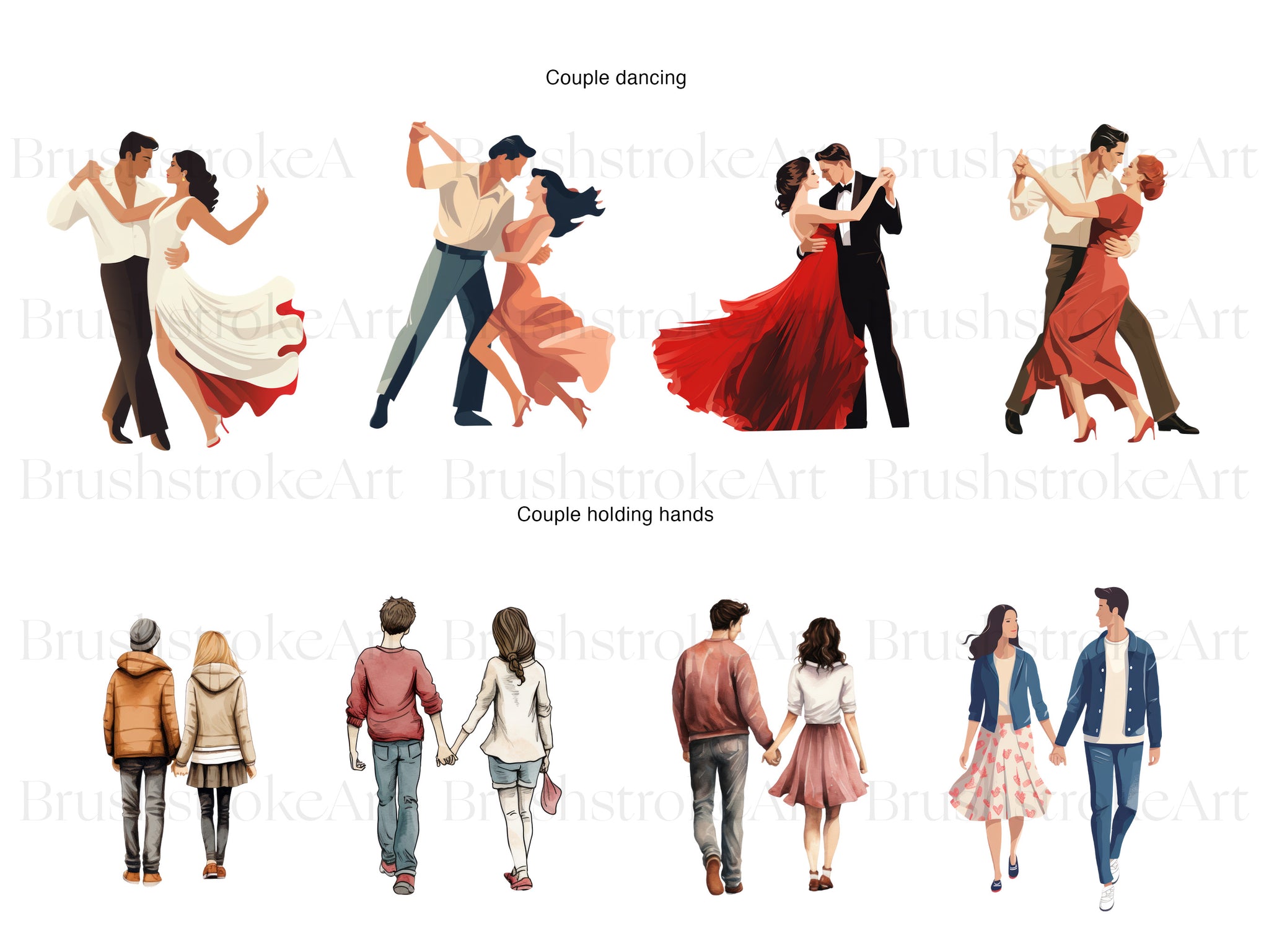 Valentines Day Clipart, Couple in Love, Date Night Clipart – Clipartset