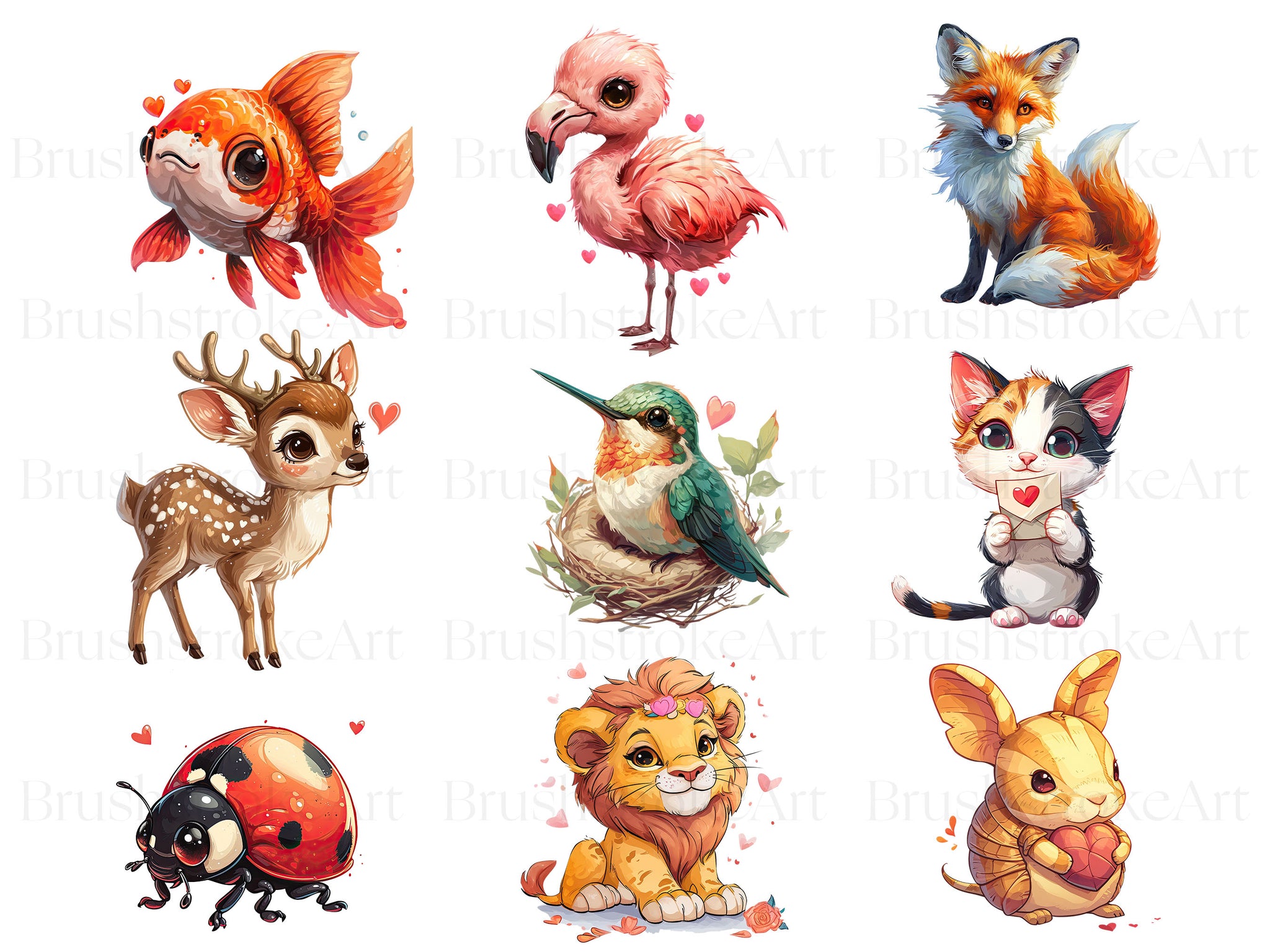 Cute Watercolor Animals Clipart, Baby Animal, Panda Clipart, Insects ...