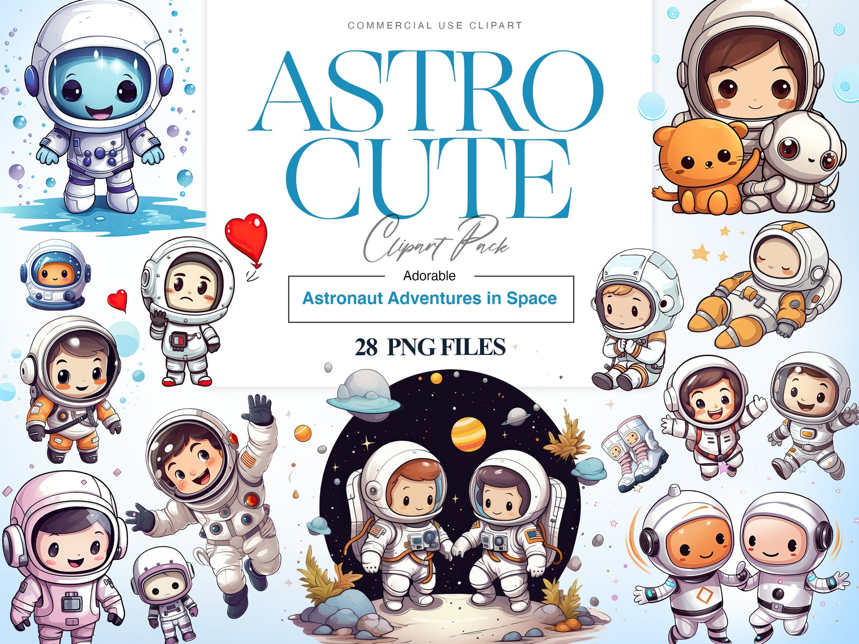 28 Cute Astronauts Clipart, Boy Astronaut, Outer Space Watercolor ...