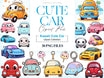 Cute Car Clipart, Yellow Car, Kawaii Car PNG, Colorful Cars – Clipartset