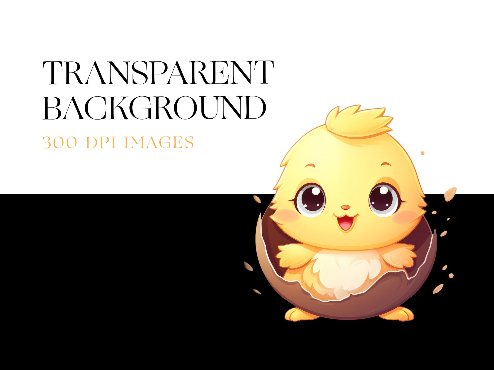 Cute Chicken Clipart, Baby Chicken Hatching, Kawaii Chicken – Clipartset