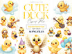 Cute Ducks Clipart, Duck Baby Shower, Watercolor Duck PNG – Clipartset