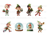 Cute Elf Clipart, Christmas Elves Clip Art, Christmas Gifts – Clipartset