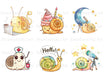 Watercolor Snail Clipart, Little Snail Shell, Cute Snail PNG – Clipartset