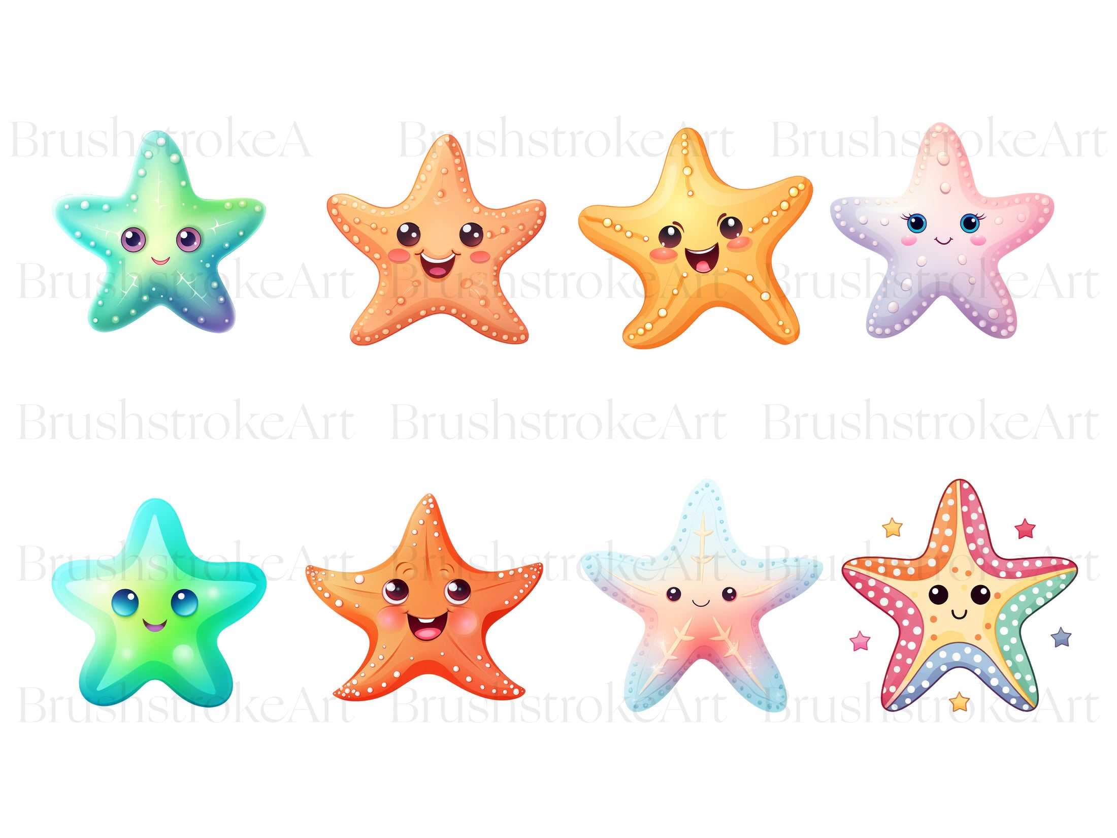 Cute Starfish Clipart, Kawaii Starfish, Baby Starfish PNG – Clipartset