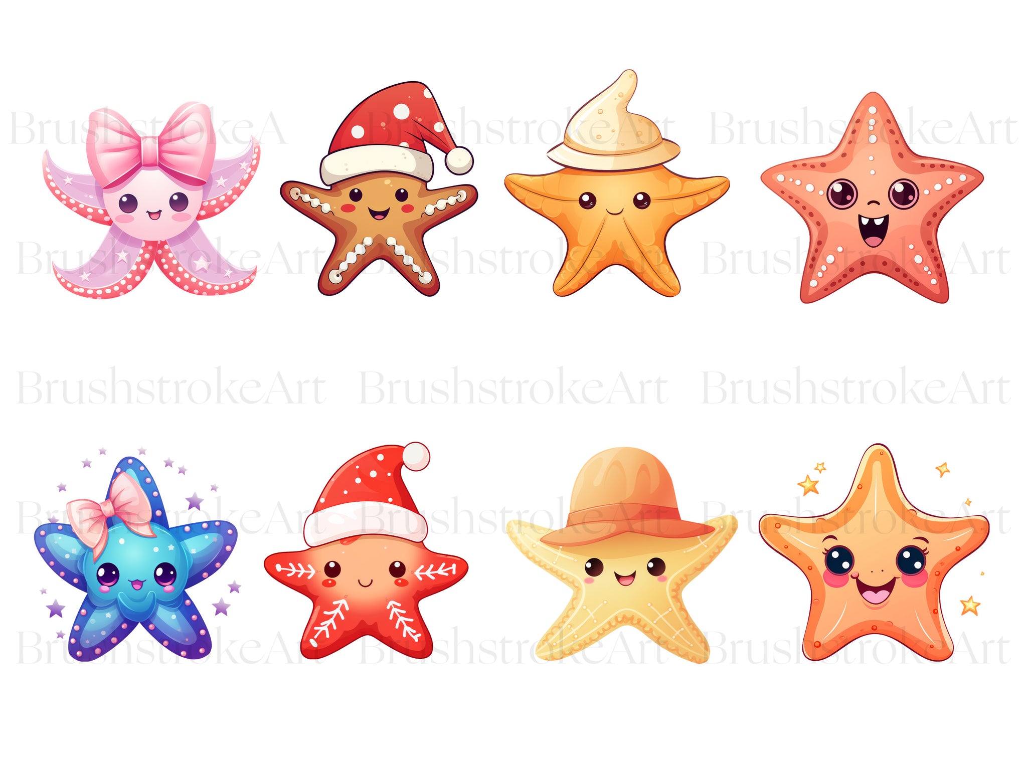Cute Starfish Clipart, Kawaii Starfish, Baby Starfish PNG – Clipartset