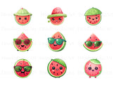 Kawaii Watermelon Clipart, Watermelon Slices, Popsicles PNG – Clipartset