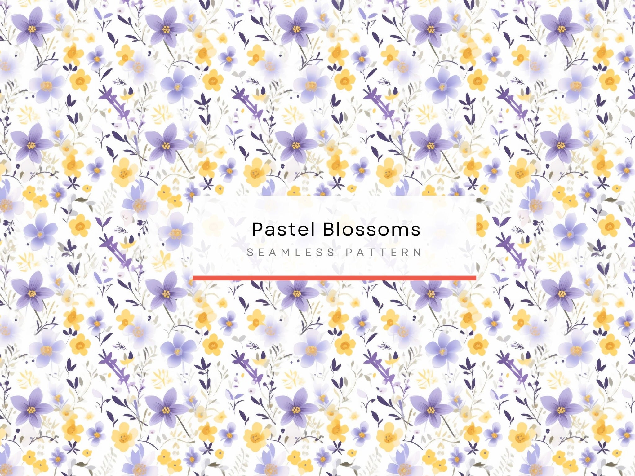 Pastel Blossoms Seamless Patterns, Spring Floral Pattern – Clipartset