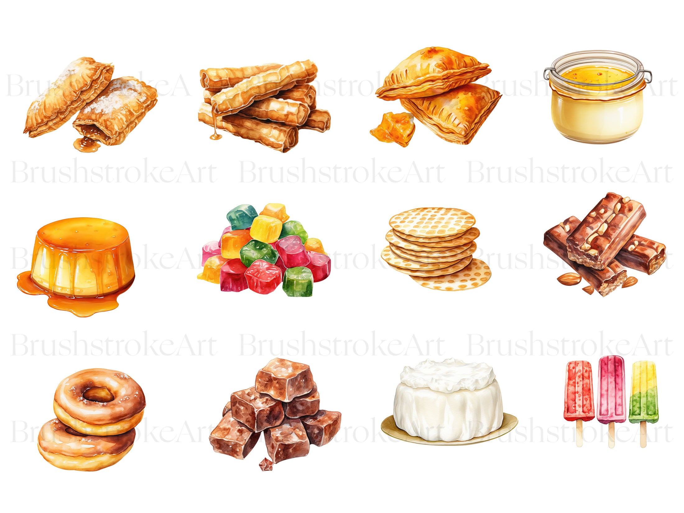Mexican Dessert Clipart, Mexican Candy, Churros – Clipartset