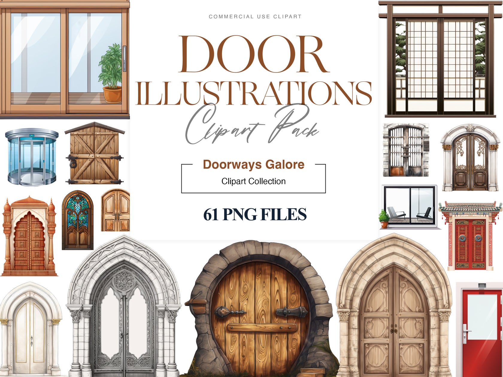 Door Illustration Clipart, French Doors, Stained Glass PNG – Clipartset