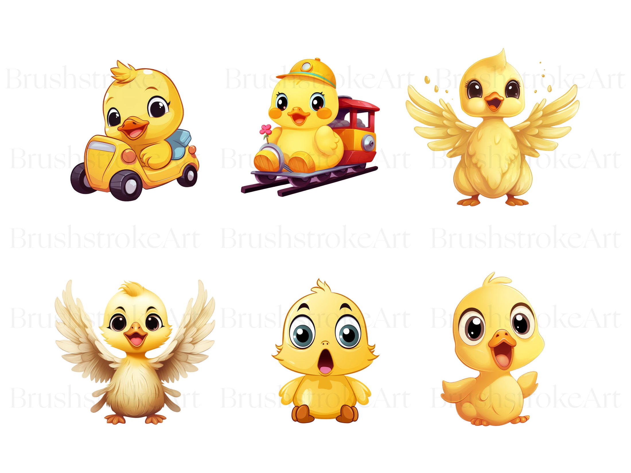 Cute Ducks Clipart, Duck Baby Shower, Watercolor Duck PNG – Clipartset