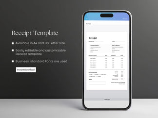 Business Receipt Template, Editable Canva Template, Receipt – Clipartset