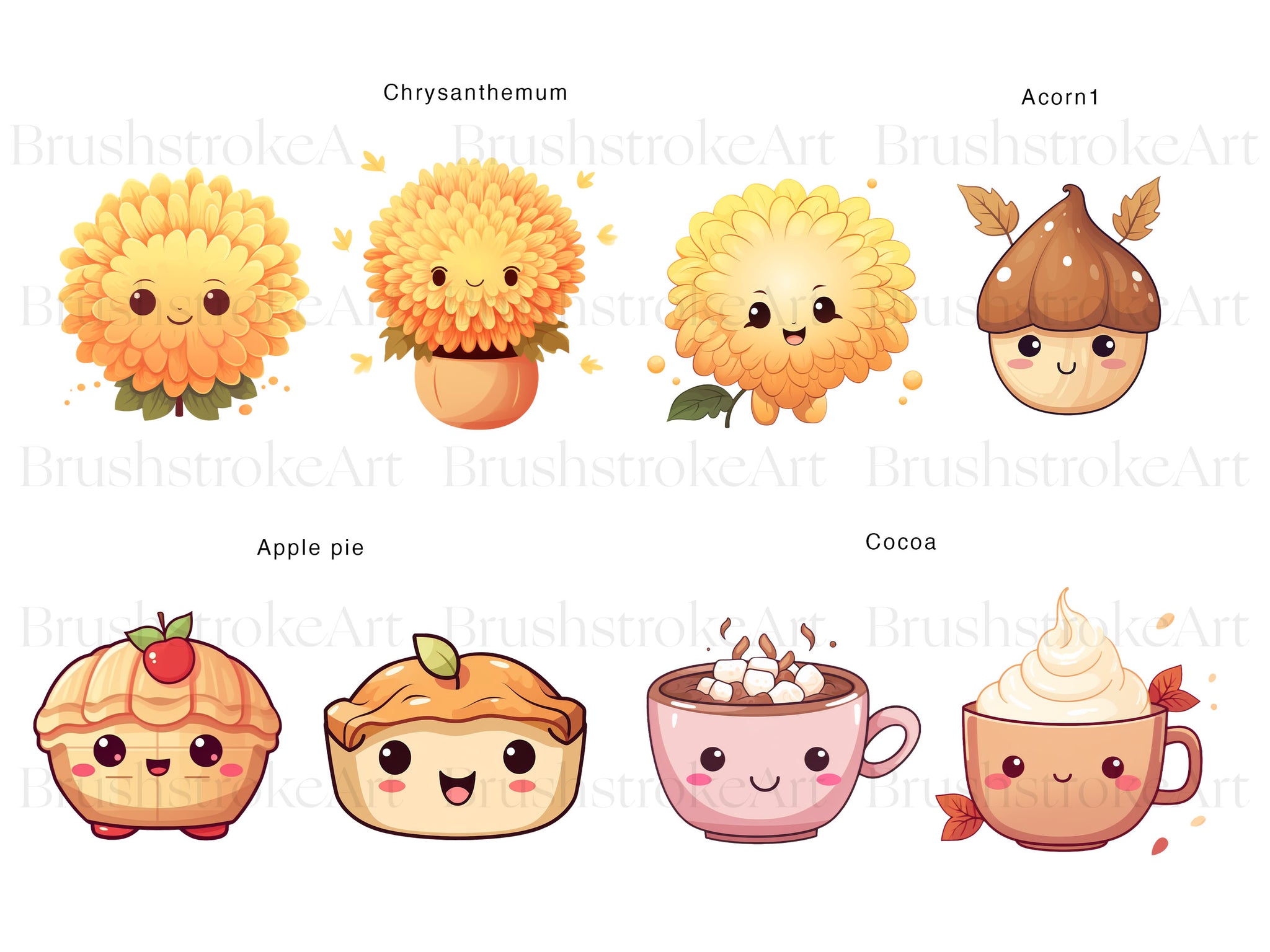 Cute Fall Clipart, Pumpkin, Cute Autumn PNG, Fall Animals – Clipartset