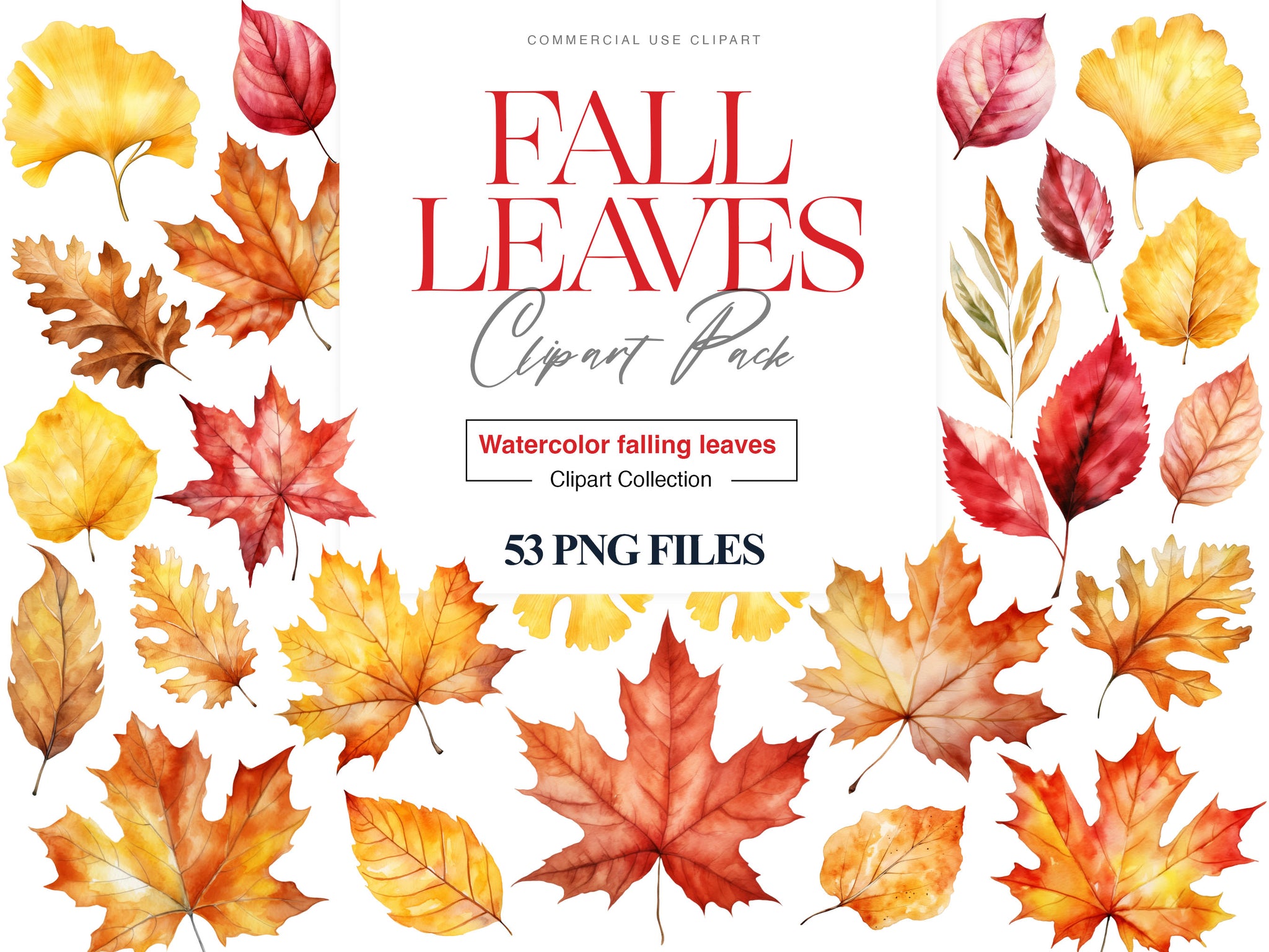 Fall Leaves Clipart, Oak Leaves, Autumn, Maple Leaf PNG – Clipartset