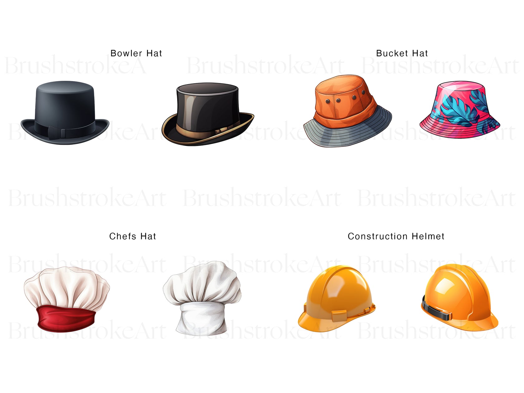 Hats Illustration Clipart, Cowboy Hat Clipart, Baseball Hat – Clipartset