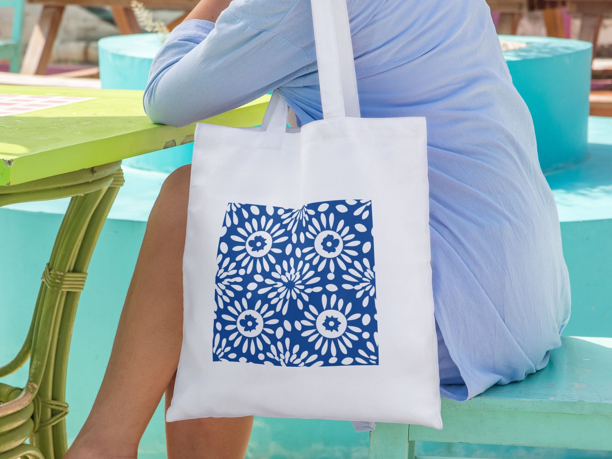 Blue Cutouts Seamless Patterns, Abstract Floral, Flower Design – Clipartset