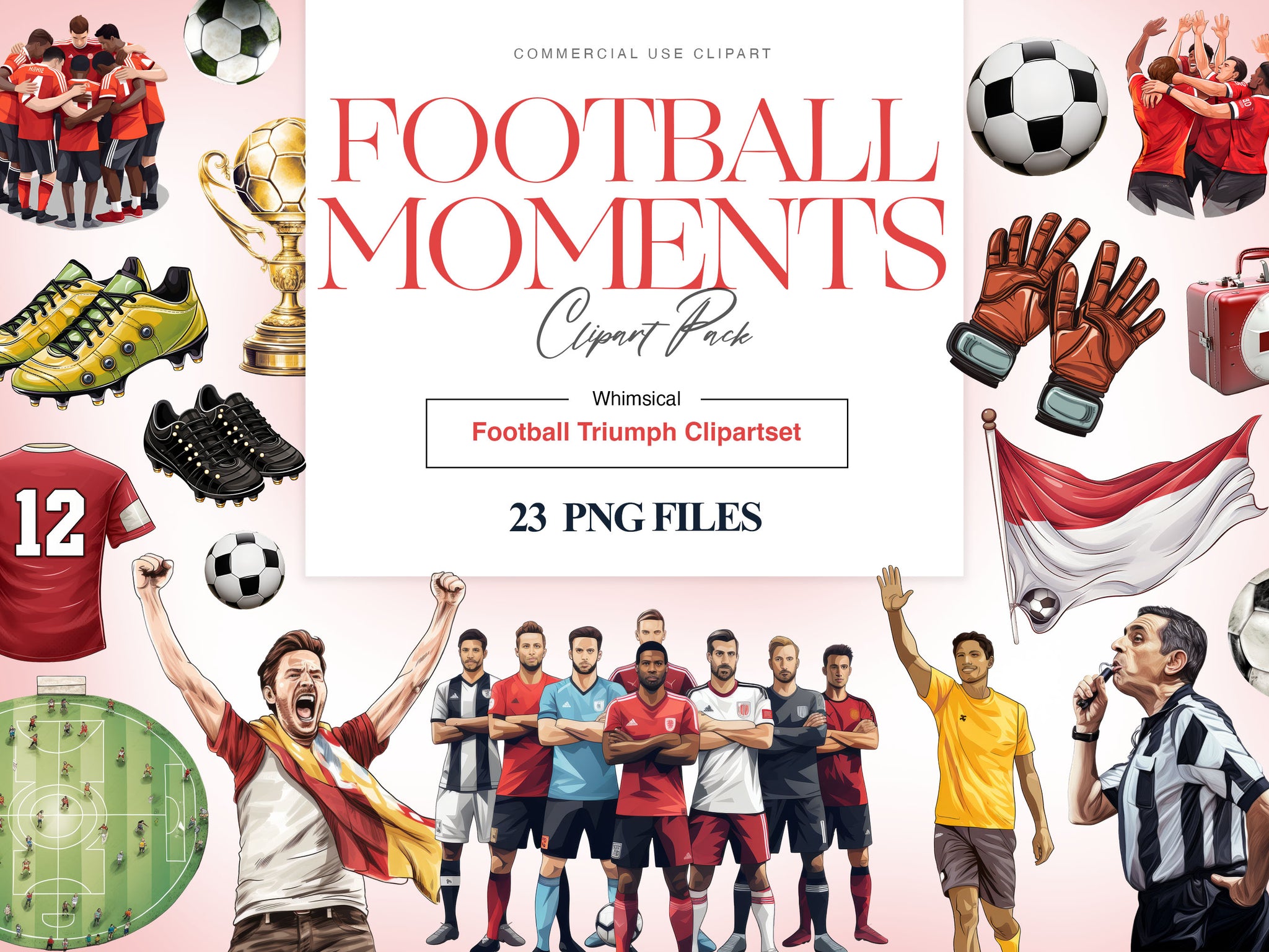 Watercolor Football Clipart, Soccer PNG, Football Player – Clipartset